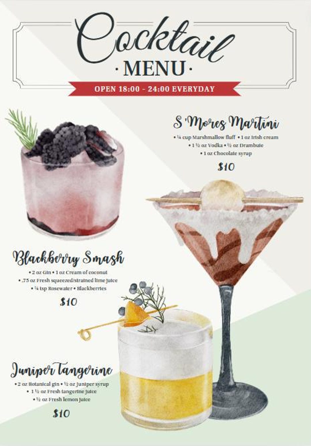 Cocktail Bar Signature Drink Sign, Editable Drink Menu, Printable Bar ...
