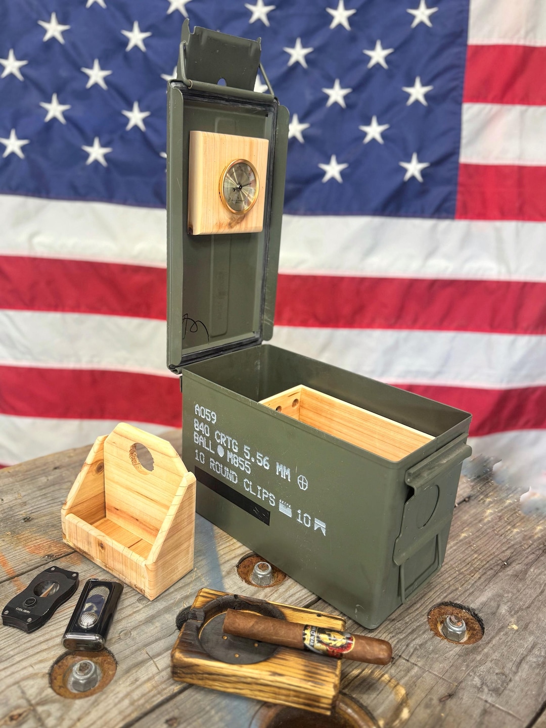 Customizable Ammo Can Humidor Cedar-lined Cigar Box Military Surplus ...