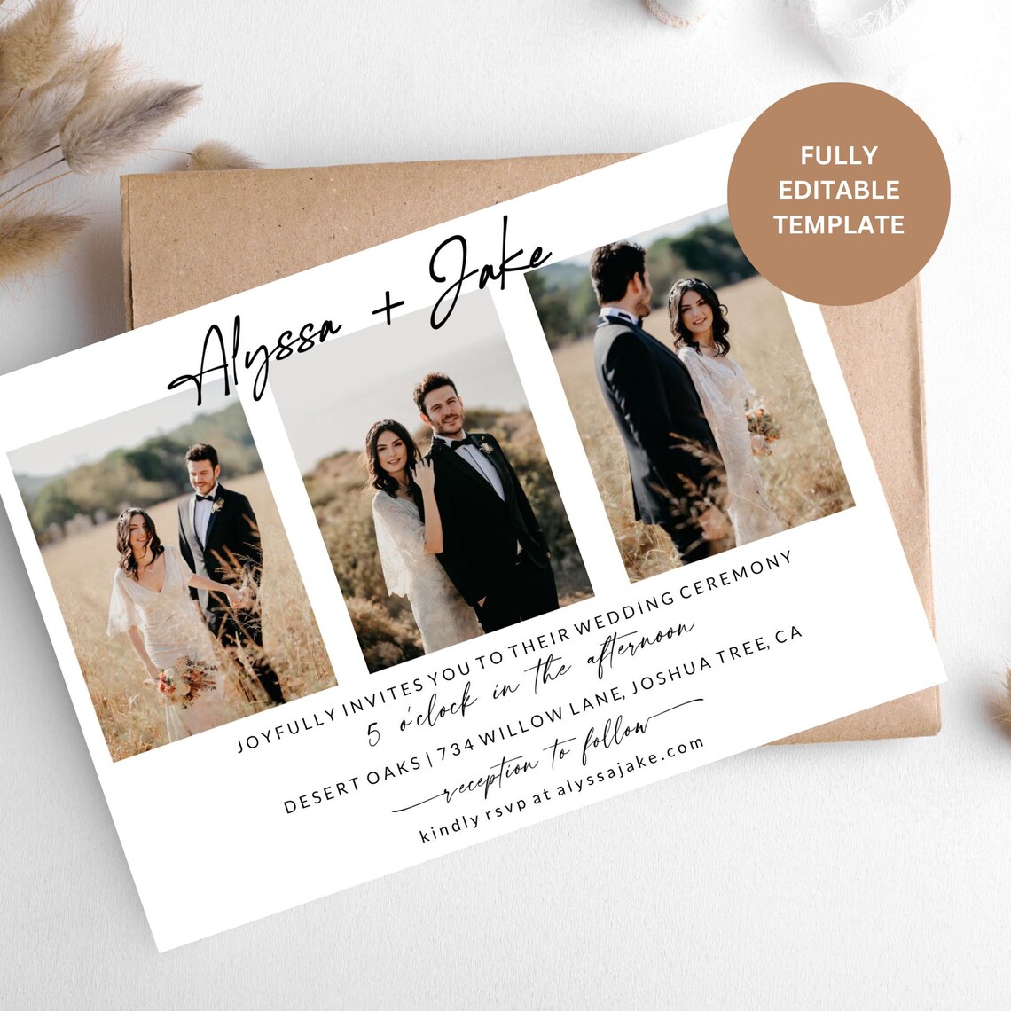 Wedding Invitation Template Photo Collage Wedding Invitation With ...