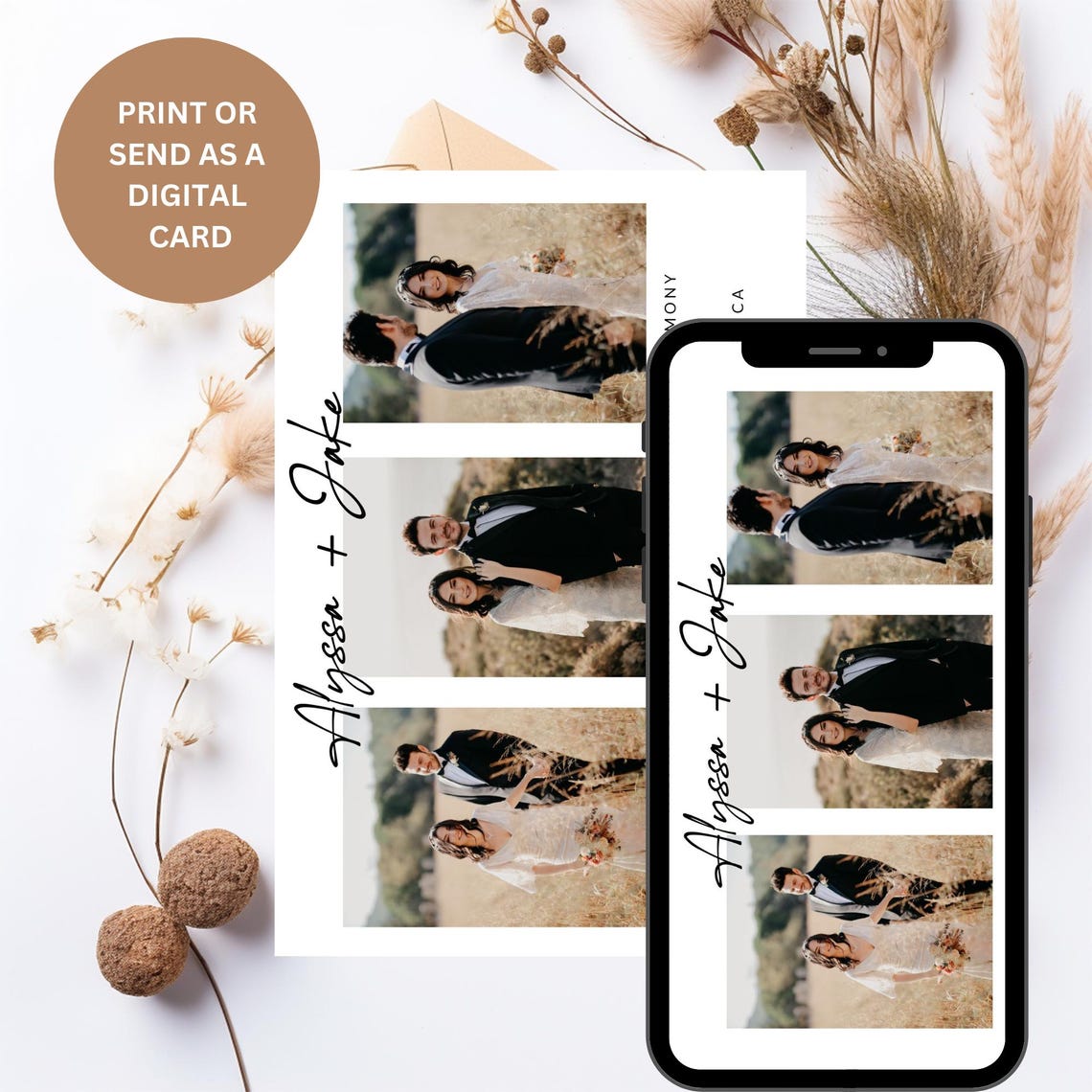 Wedding Invitation Template Photo Collage Wedding Invitation With ...