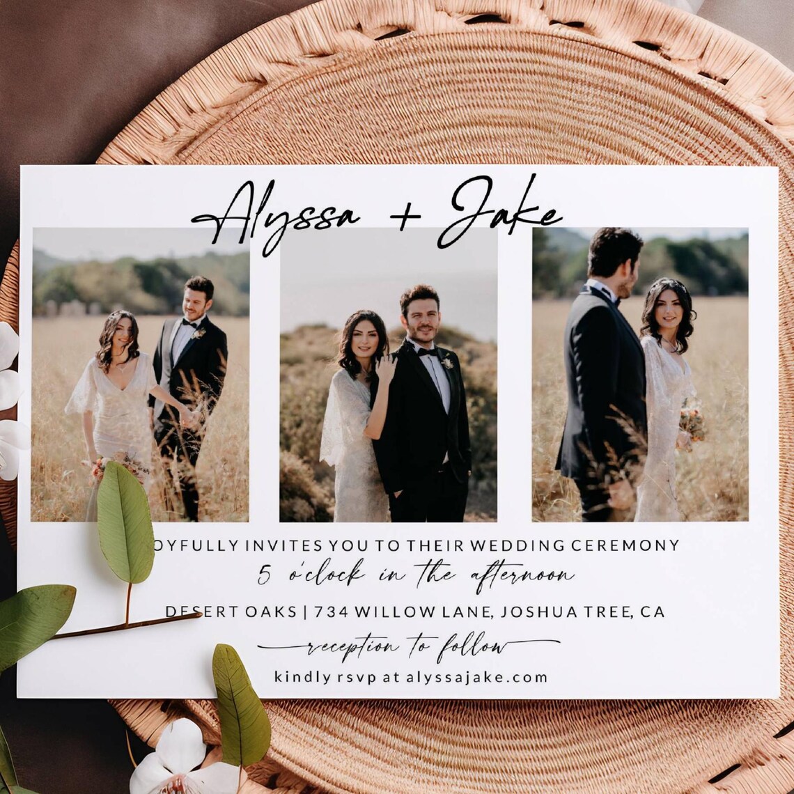 Wedding Invitation Template Photo Collage Wedding Invitation With ...