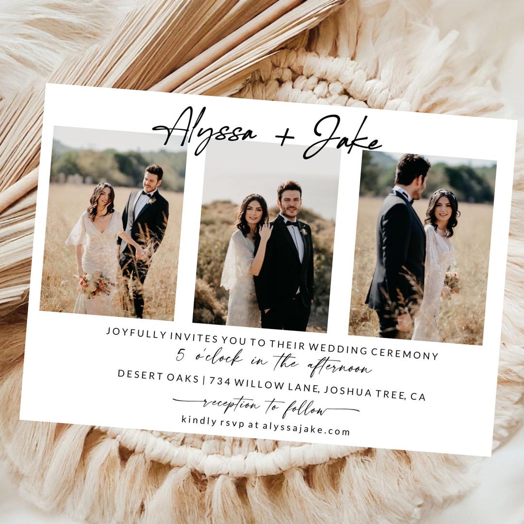 Wedding Invitation Template Photo Collage Wedding Invitation With ...