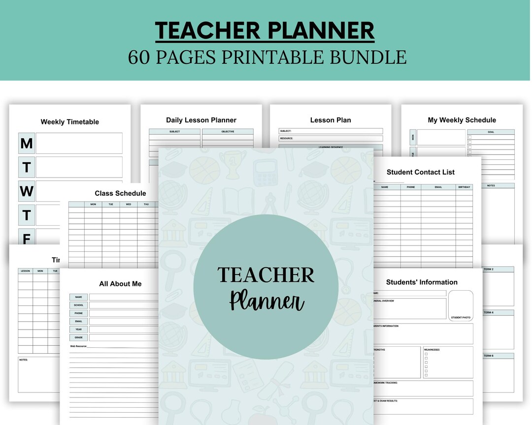 Teacher Planner Lesson Planner Educational Planner School Planner ...
