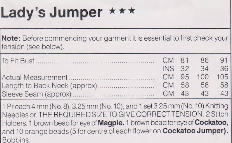 Australian Bird Jumpers Knitting Patterns - Etsy