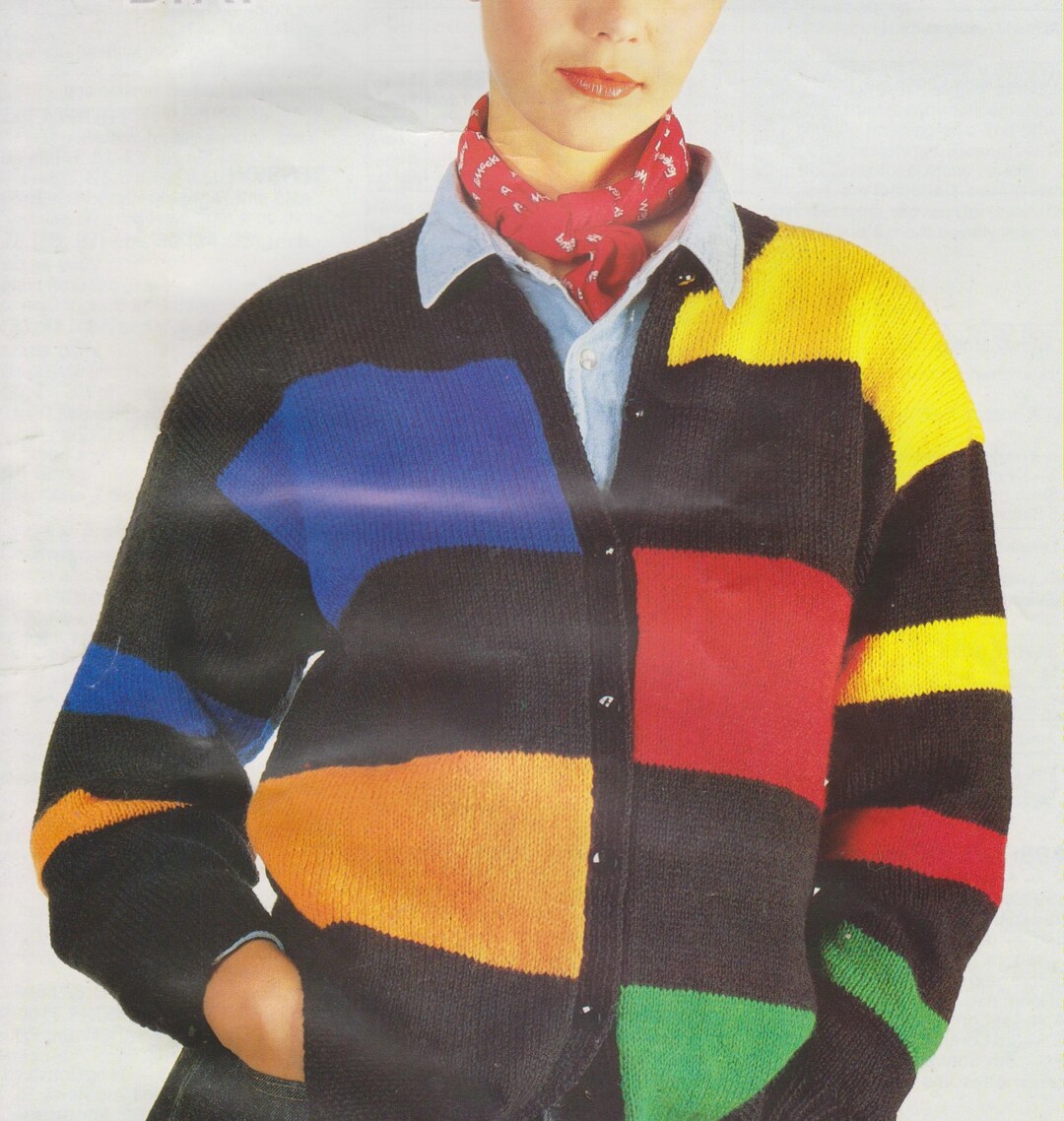 Bright Striped Cardigan Knitting Pattern - Etsy