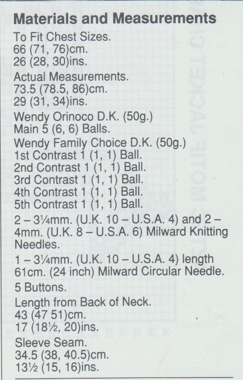 Aztec Design Jacket Knitting Pattern - Etsy