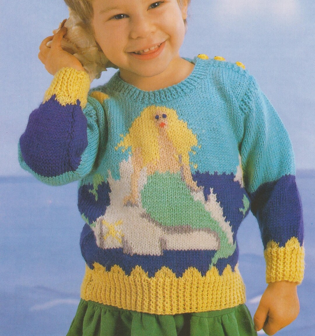 Mermaid Jumper for Kids Knitting Patterns - Etsy