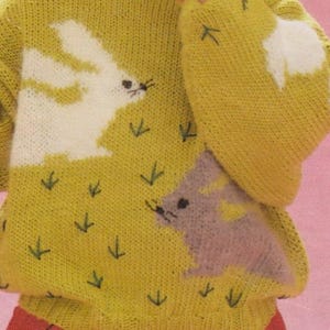 Bunny Rabbit Sweater and Cardigan Knitting Pattern - Etsy
