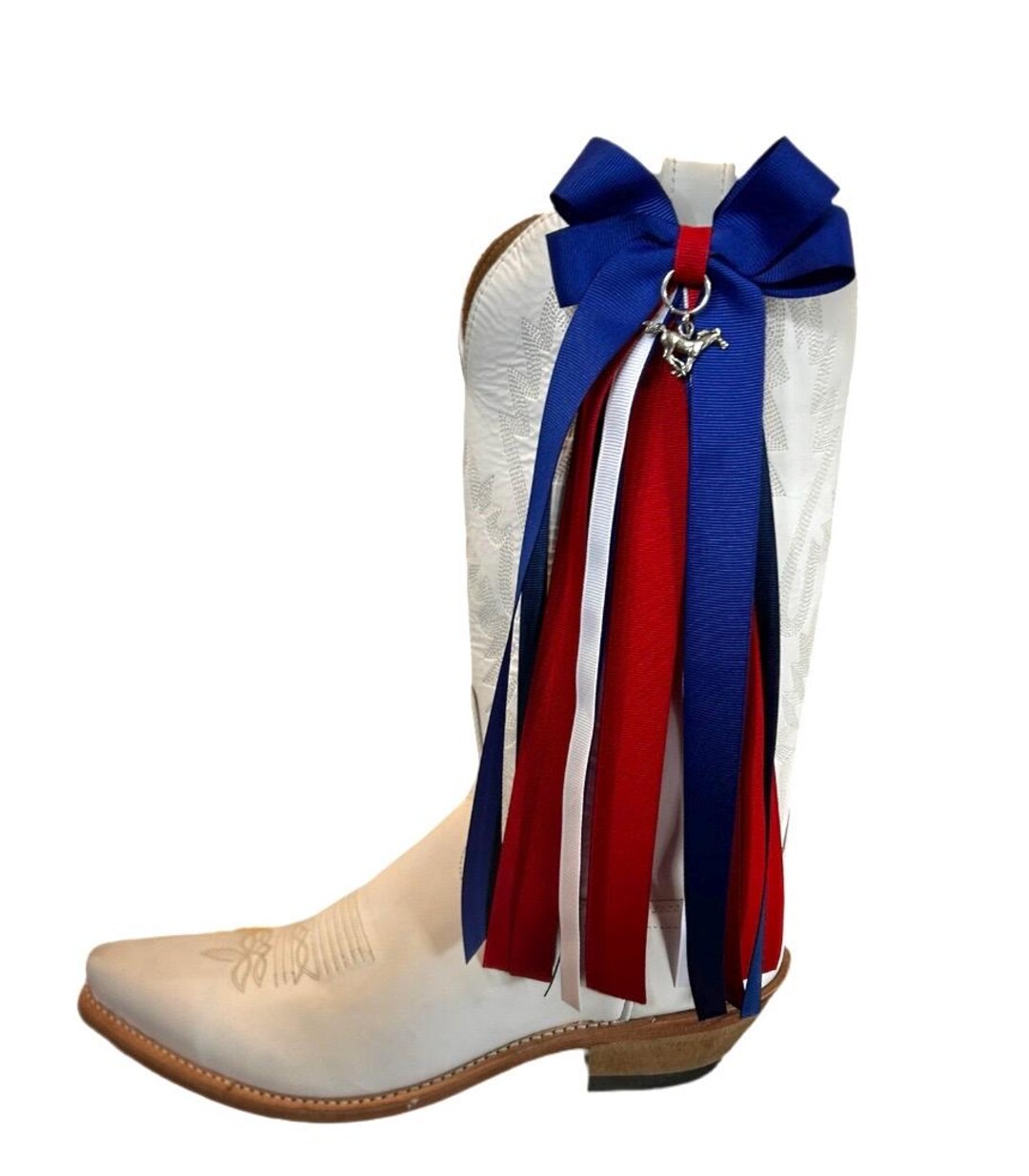 Boot Bows Red and Blue Gameday With Horse Charm - Etsy
