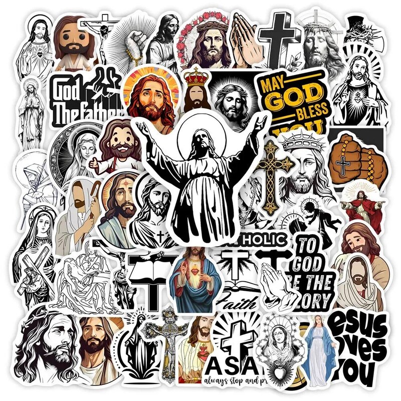 Jesus Sticker Black - Etsy UK