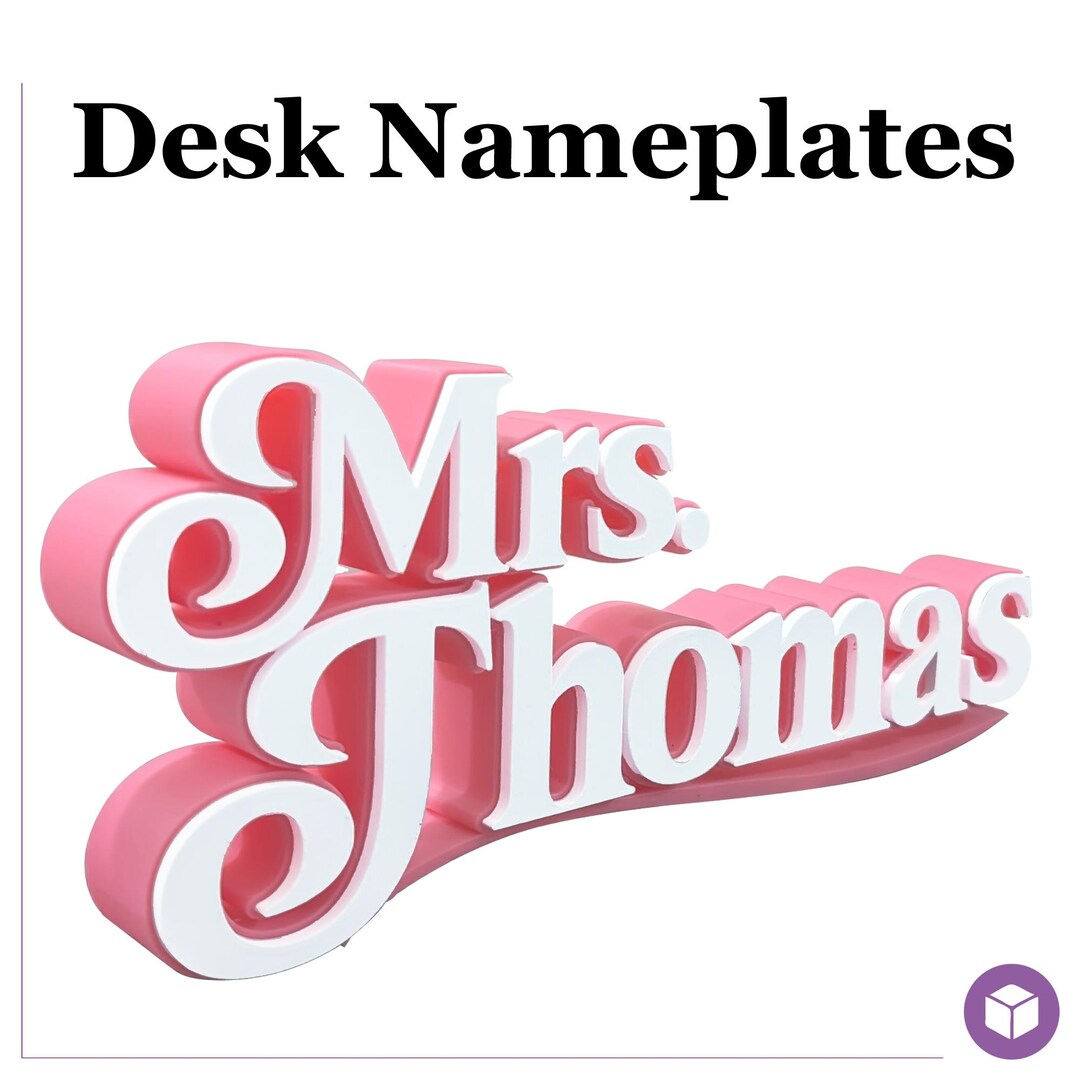 Custom 3D Printed Nameplate: Personalized Teacher or Office Desk Sign ...