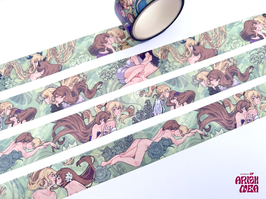 Sapphic Women in Love Lesbians Jeanlisa Jean Gunhildr X Lisa Minci Washi Tape - Etsy