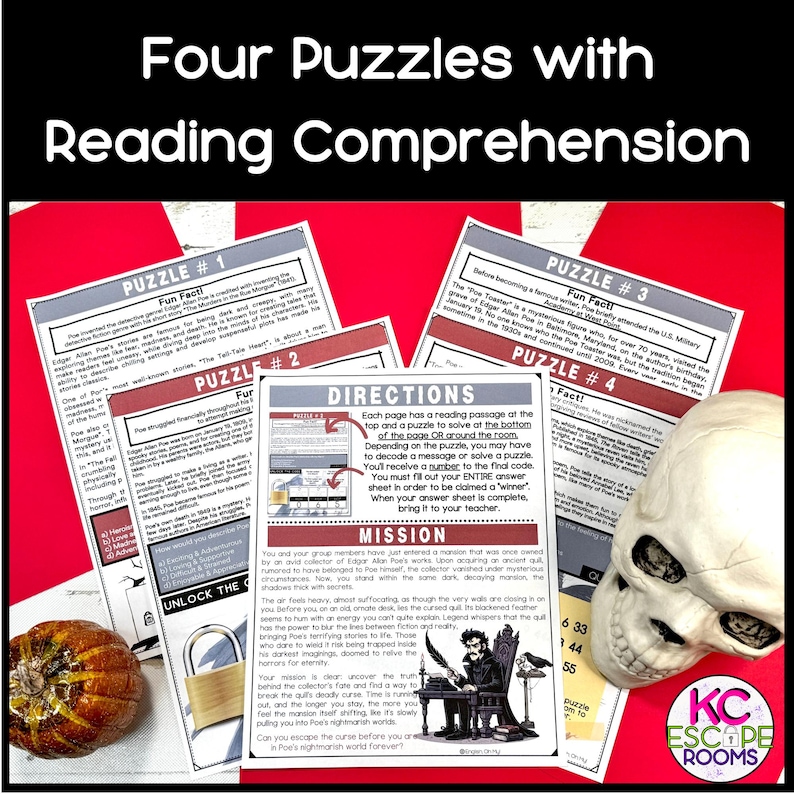 Edgar Allan Poe Printable Escape Room - Classroom Activities ...