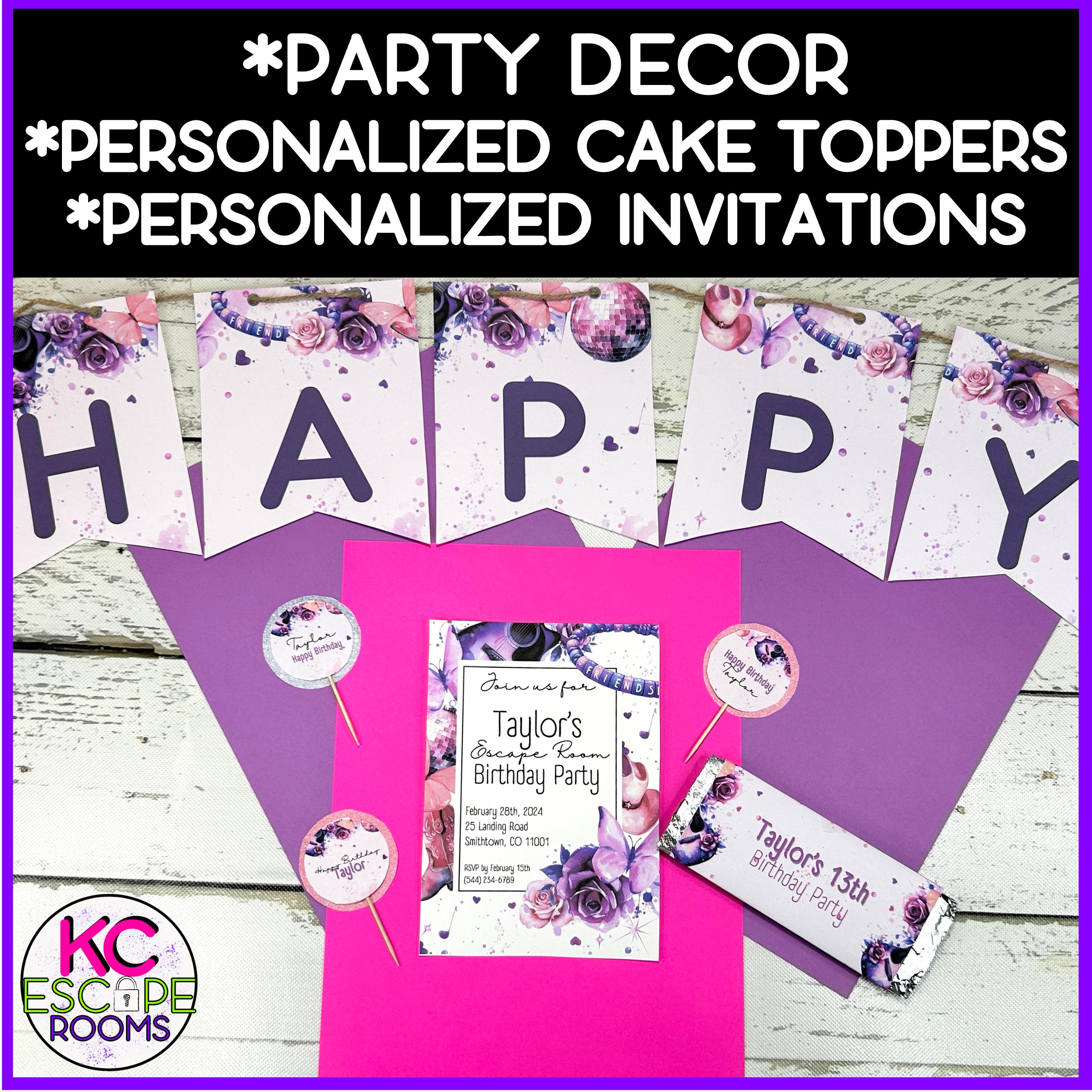 Taylor Swiftie Party Pack - Party Package - Printable Escape Room - DIY ...