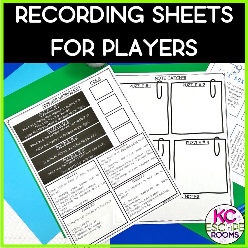 The Wild Robot Escape Room - Escape Room for Kids - Classroom Puzzle ...