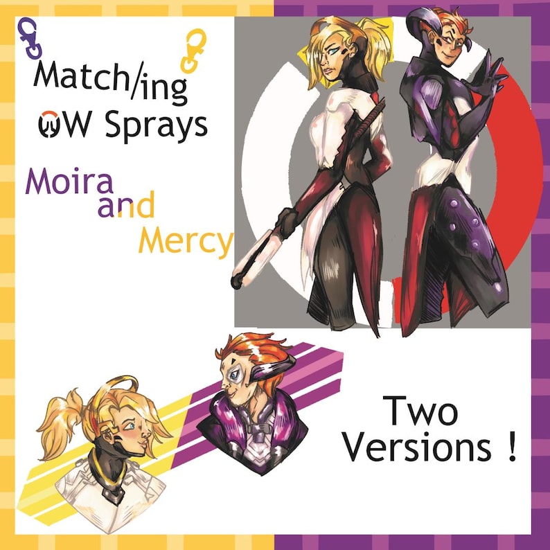 Overwatch Mercy/moira Matching Spray Magnetic Keychain // 2.5 ...