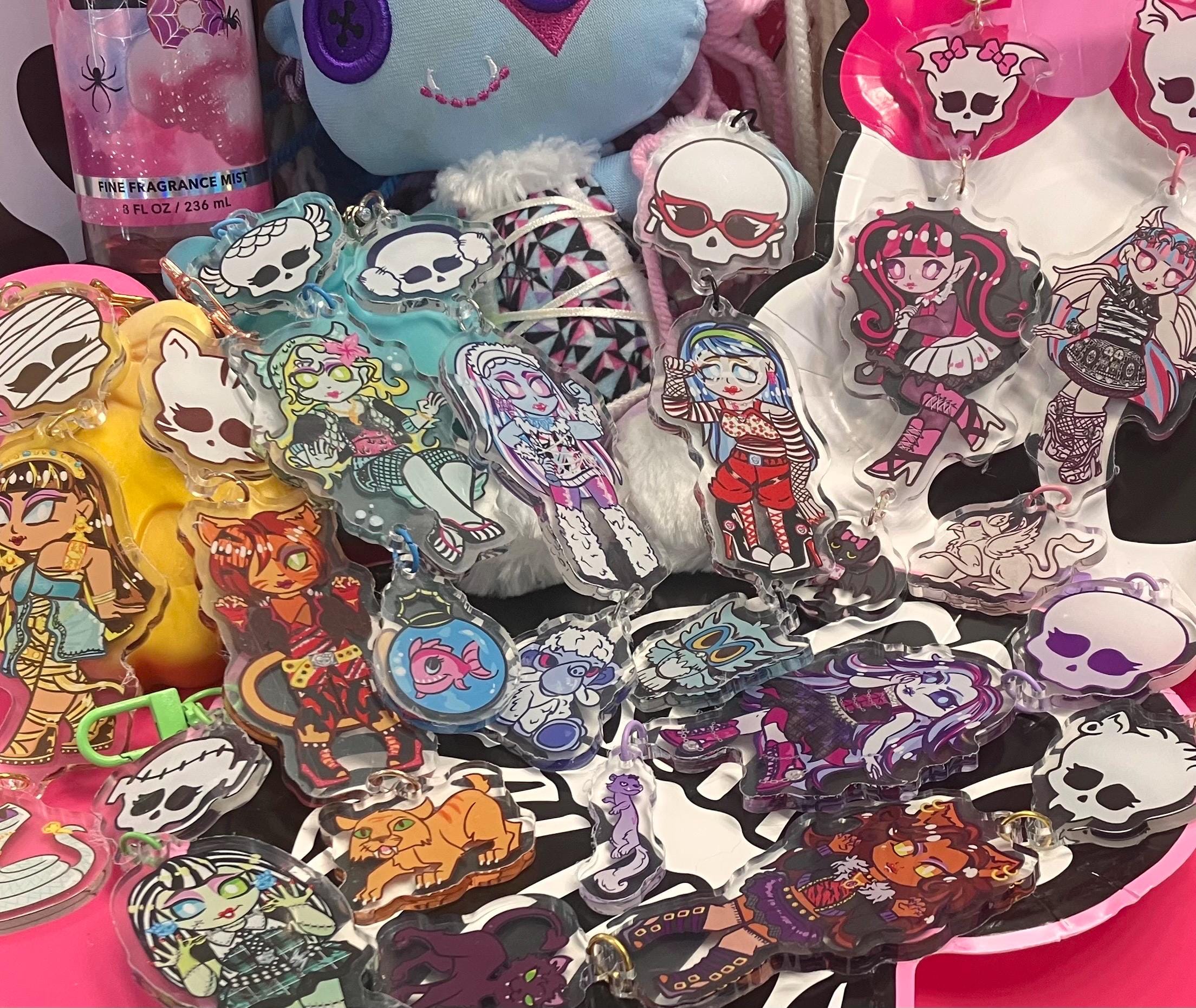 Monster Girls 3-part-connected Keychain : 1.5/3" Acrylic Skull-body-pet ...