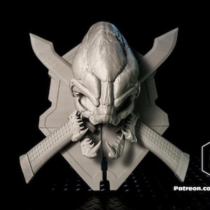 DIY Halo Legendary Elite Skull Wall Mount 3D Printed- Galactic Armory ...