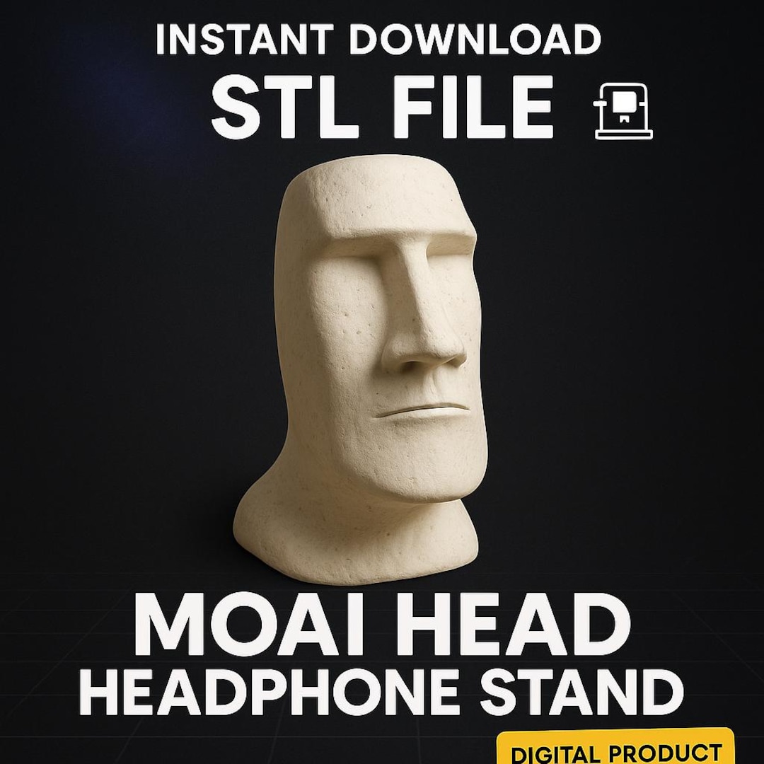3D Printable Moai Head Headphone Stand: Gamer Desk Decor (STL File) - Etsy UK