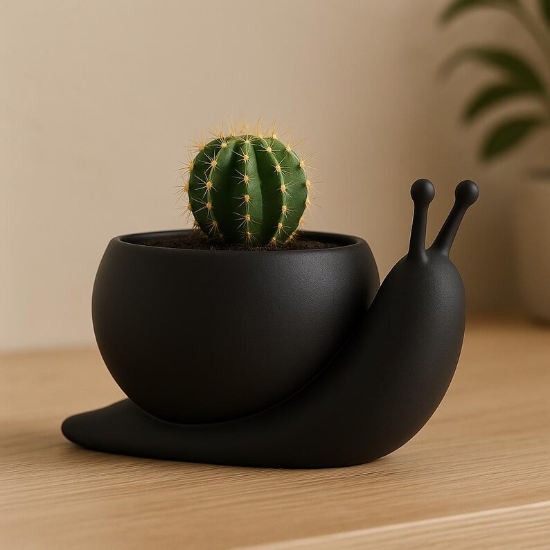 Minimalist Snail Planter – 3D Printed Resin Snail Pot – Cute Succulent ...