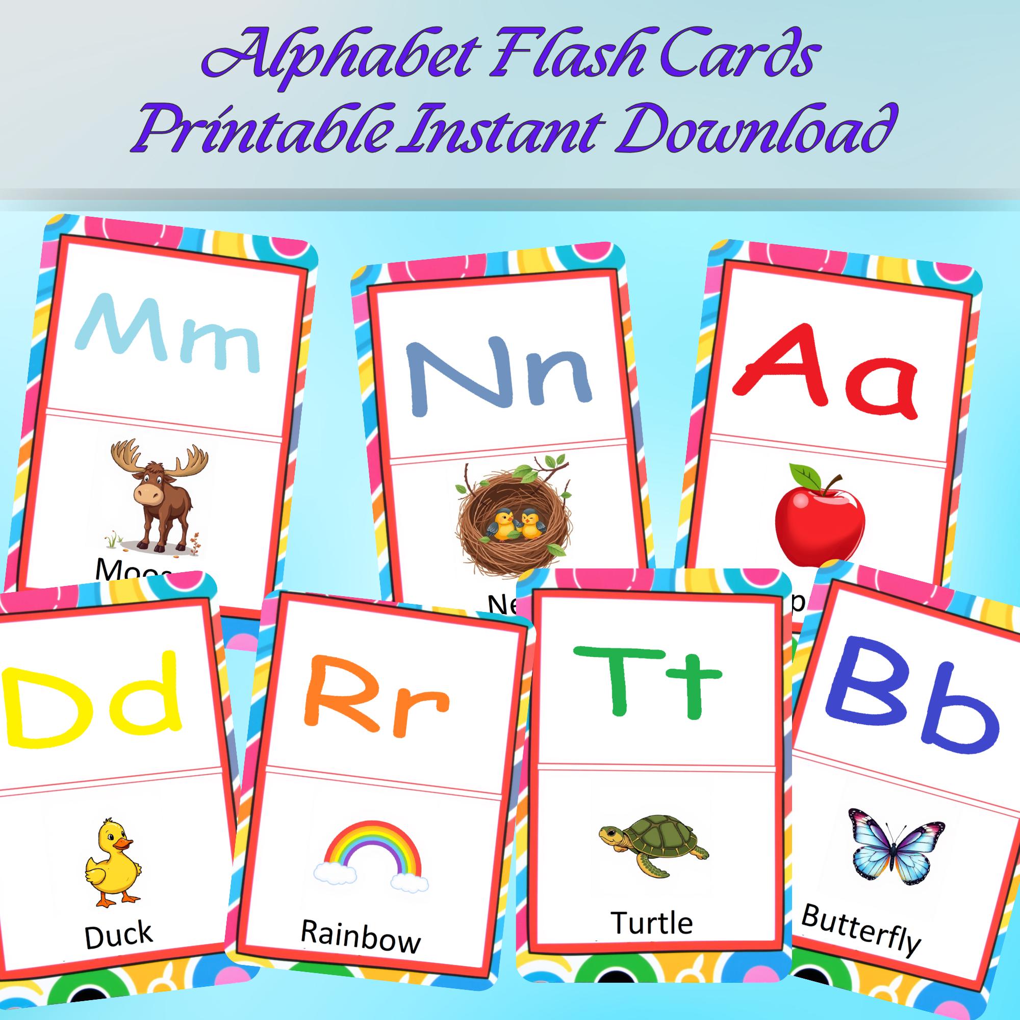 Alphabet Learning Bundle: Flash Cards, Coloring, Tracing (digital ...