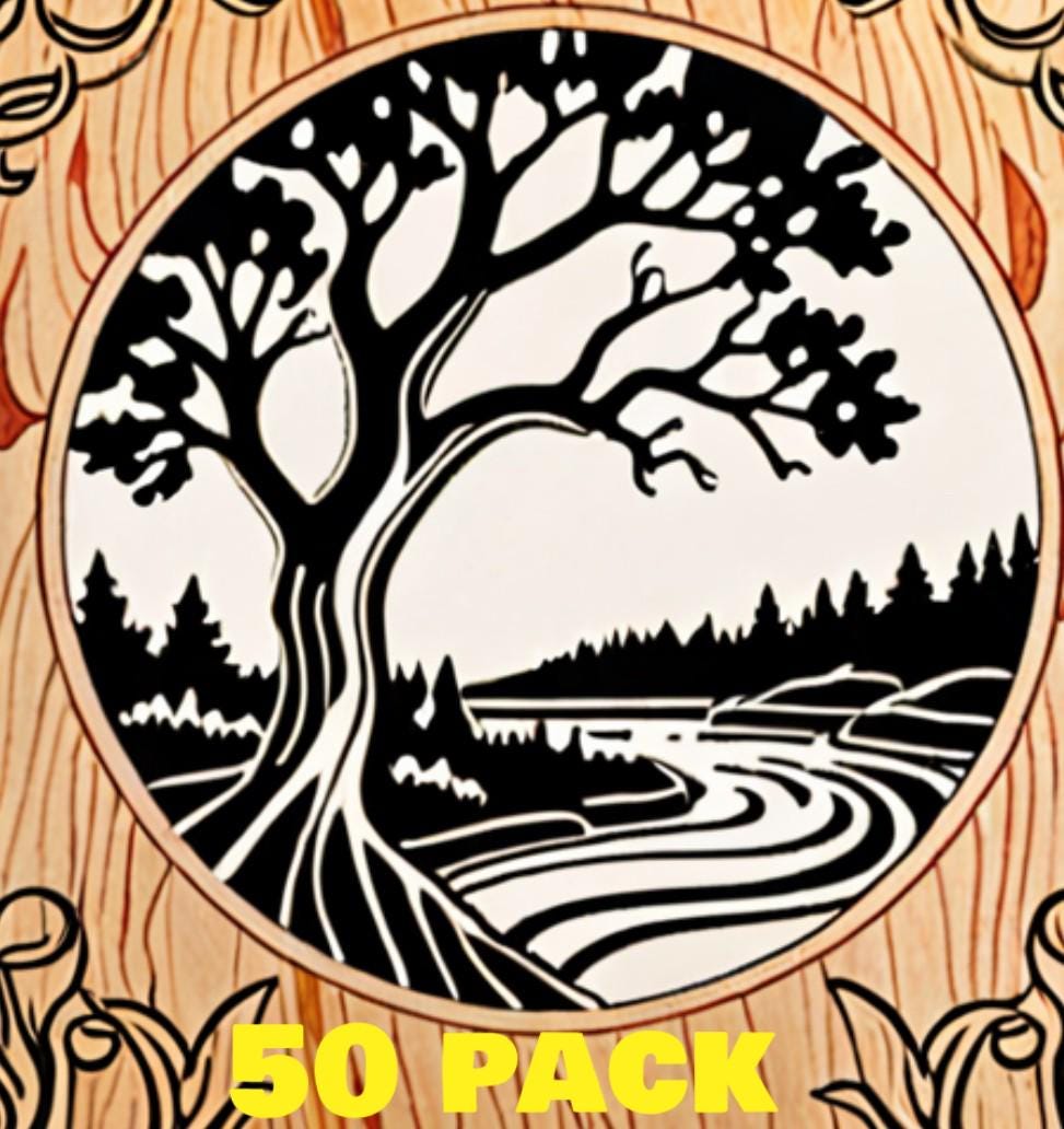 Trees Wood Burning Pattern, 50 Pack Stencil, Template, 512x512 PNG ...