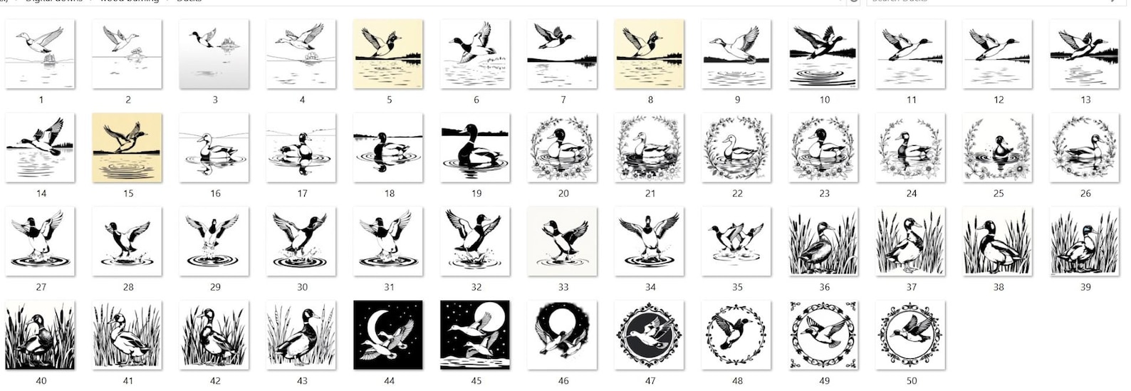 Ducks Wood Burning Pattern - 50 Unique Stencils for Easy Digital ...