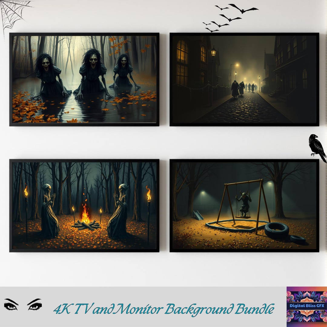 Halloween Frame TV Bundle, Desktop and TV Wallpaper, 4k 300 DPI Instant ...