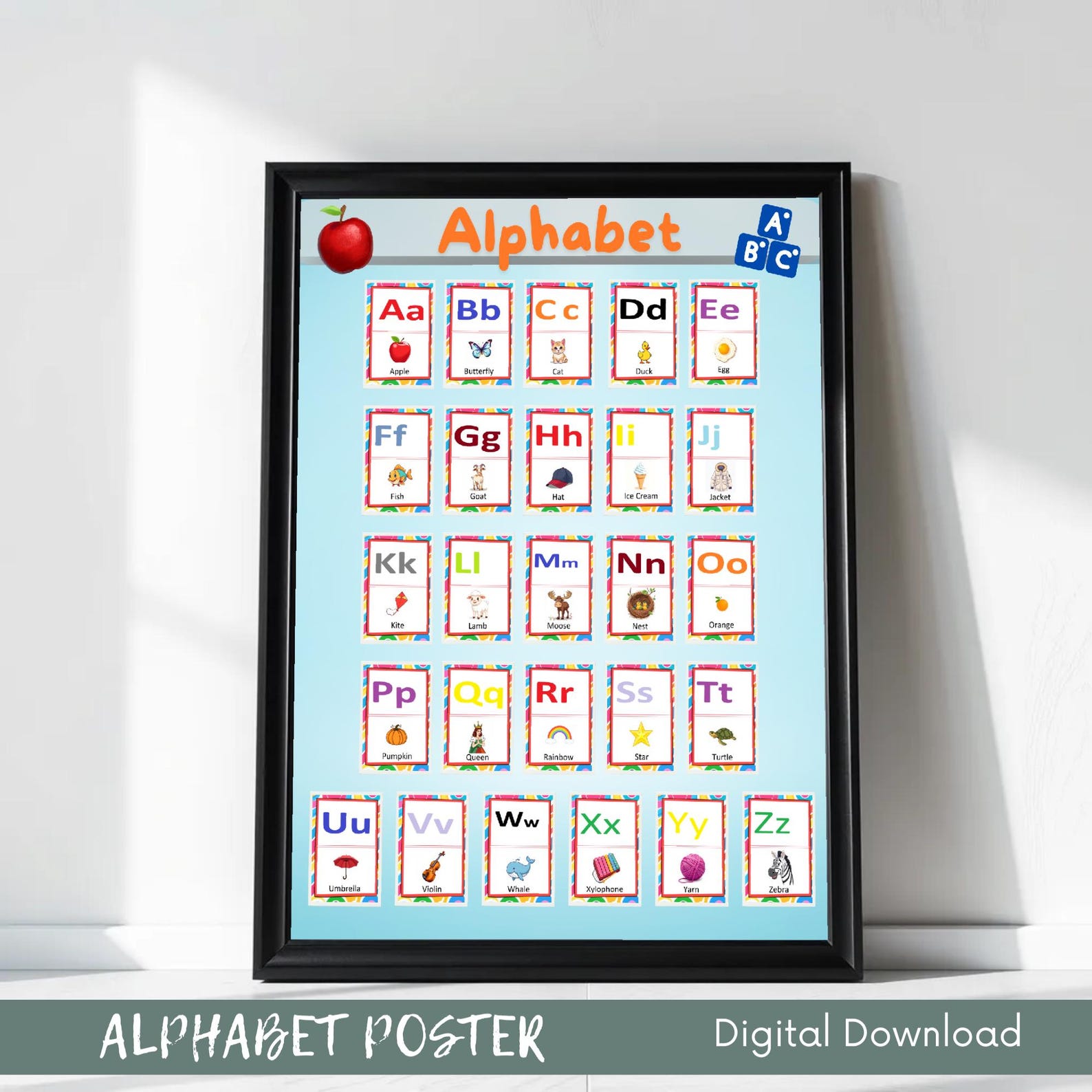 Alphabet Learning Bundle: Flash Cards, Coloring, Tracing (digital ...