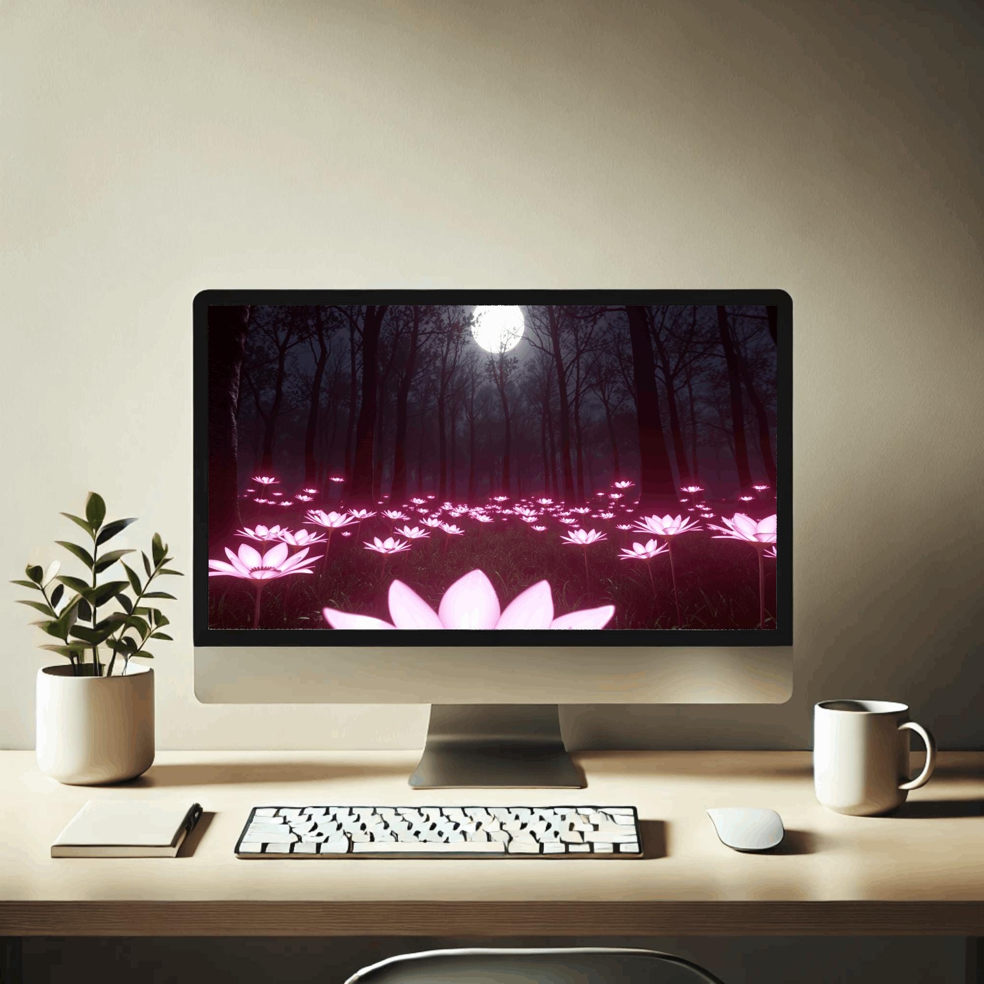 Moonlit Glowing Flowers Windows Wallpaper Bundle (10 Pack) 1920x1080 HD ...