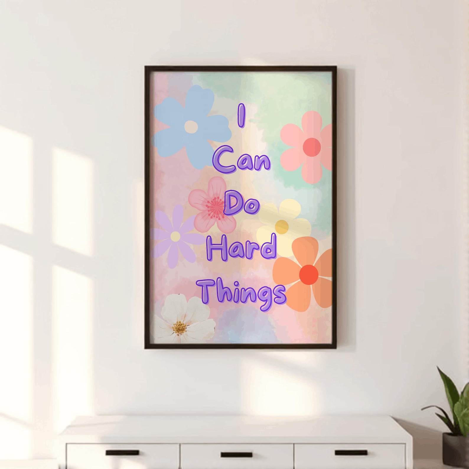 Printable I Can Do Hard Things Kids Affirmation Poster, Instant Digital ...