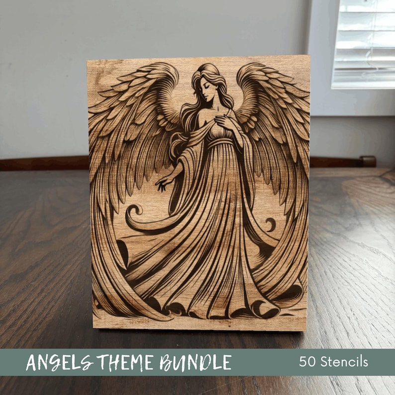 Angels Wood Burning Designs, 50 Pack, Template, PNG, Various Unique ...