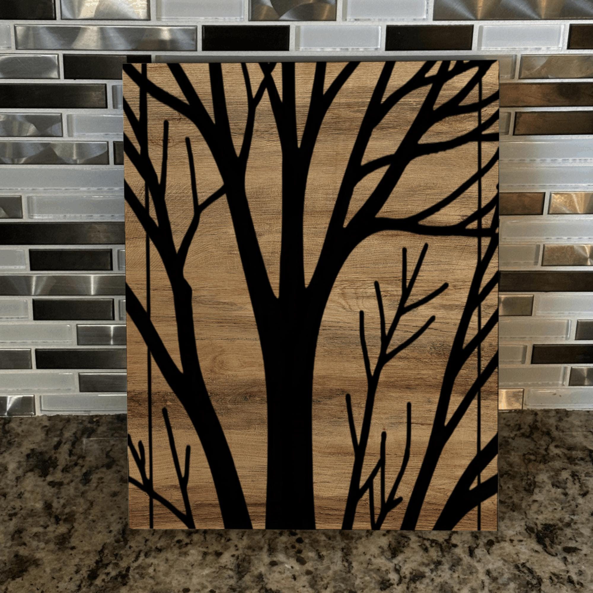 Trees Wood Burning Pattern, 50 Pack Stencil, Template, 512x512 PNG, Various Trees With Unique ...