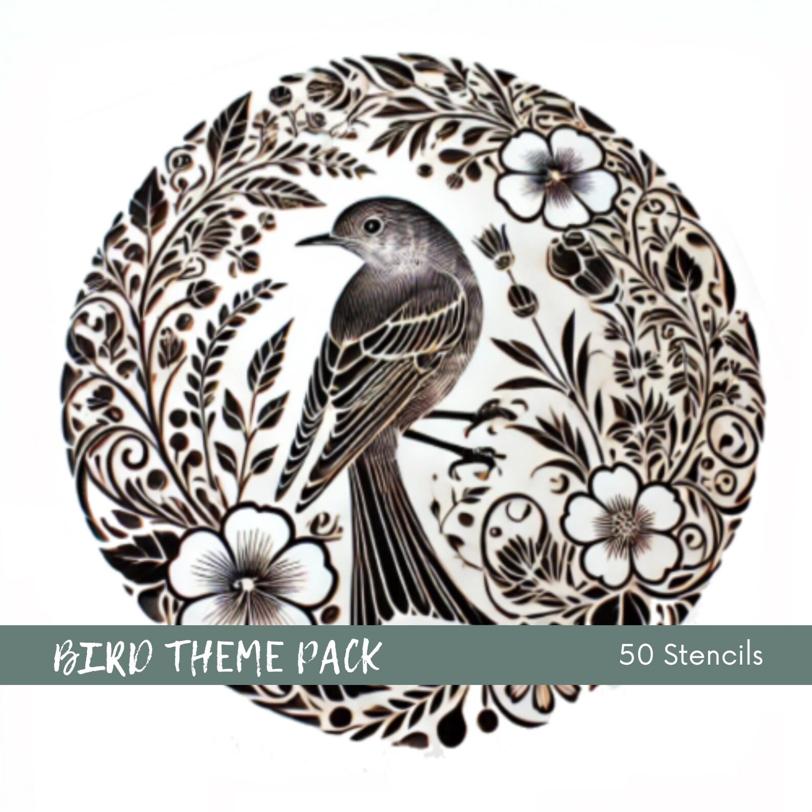 Bird Pyrography Stencil Bundle, 50 Wood Burning Patterns, 512x512 PNG ...