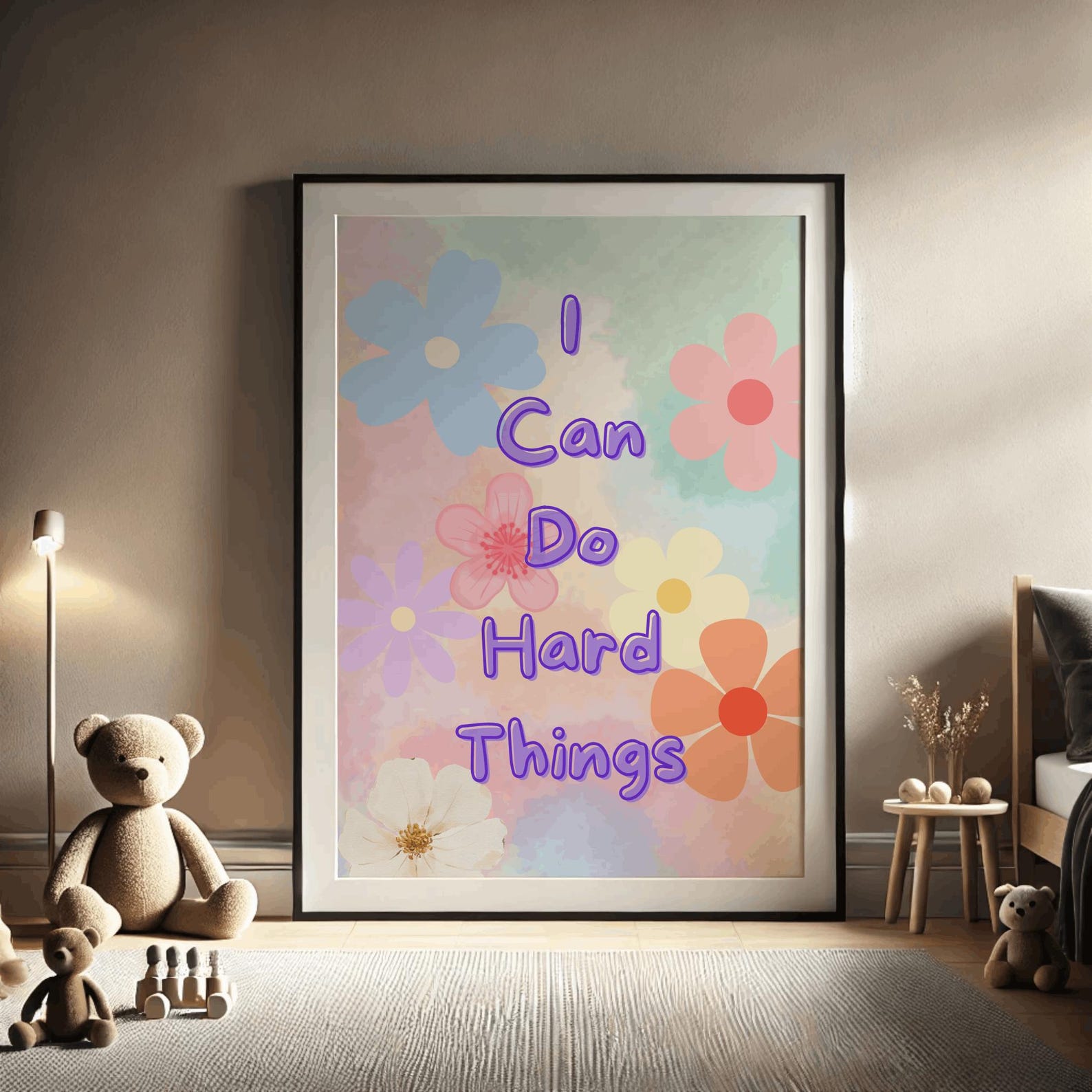 Printable I Can Do Hard Things Kids Affirmation Poster, Instant Digital ...