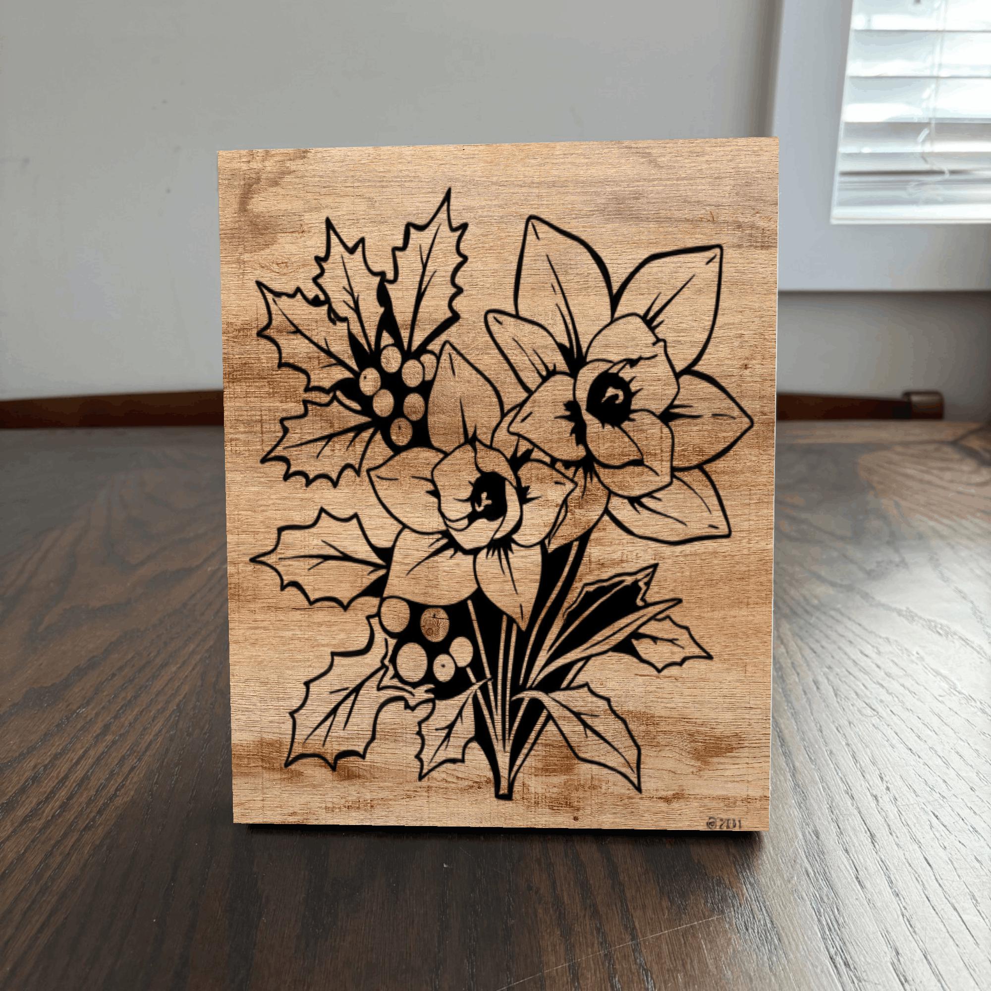 Birth Month Flower Wood Burning Patterns, Homemade Birthdays Gifts ...