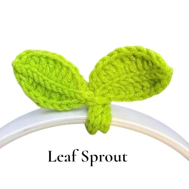 Crochet Leaf Sprout: Handmade Cotton Headphone Accessory, Bookmark - Etsy