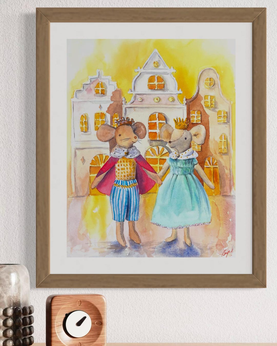 Watercolor Print of Maileg Mouse Royal Princess Queen King Portrait - Etsy