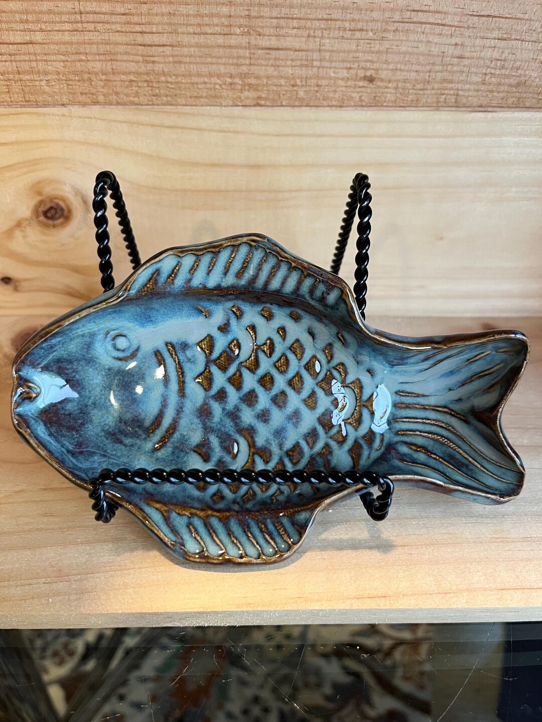 Handmade Ceramic Platter — Fish Motif, Trinket Tray or Spoon Rest ...