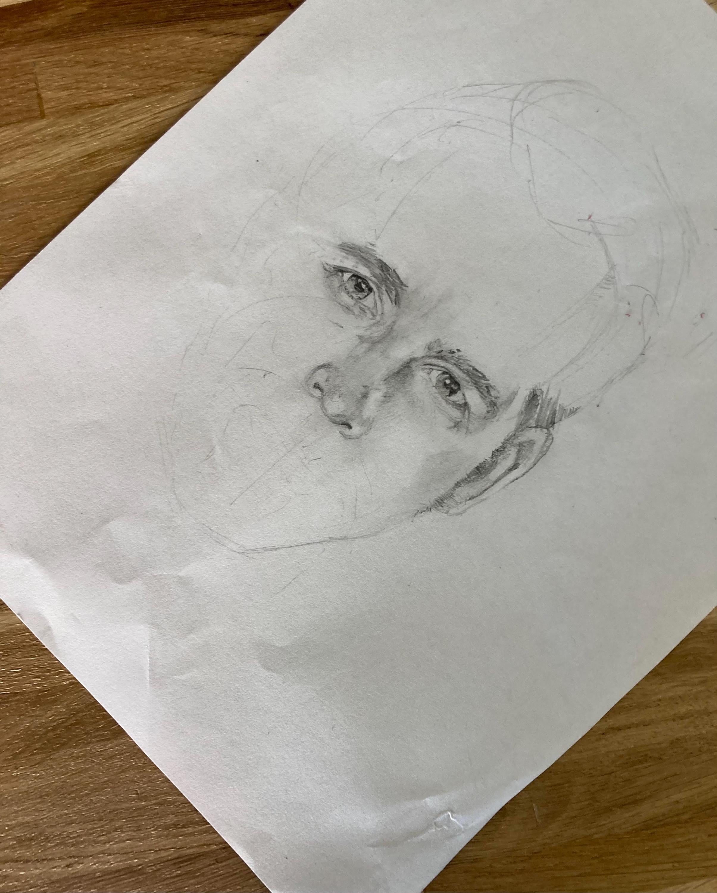 Hand Drawn Custom Graphite Portrait on Card Stock of 1 or More People ...