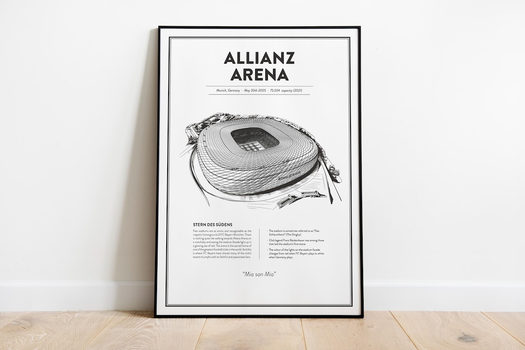 Allianz Arena Poster: Bayern Munich Stadium Art Print - Etsy