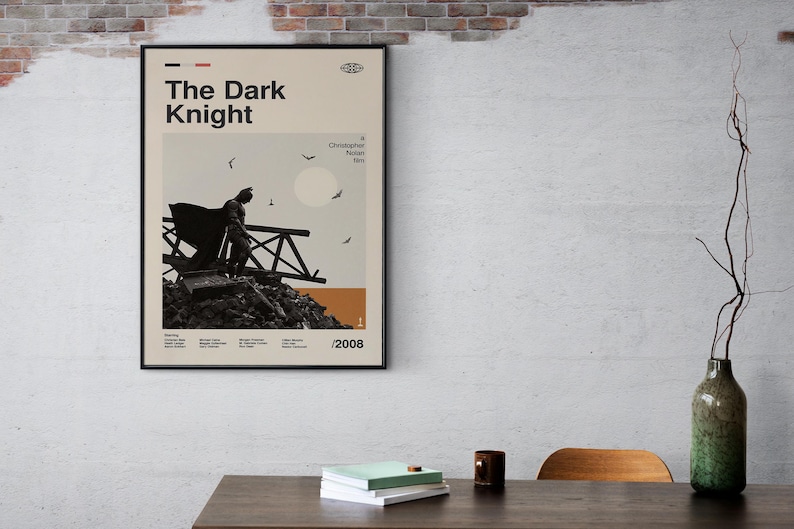 The Dark Knight Poster: Retro Minimalist Movie Print - Etsy