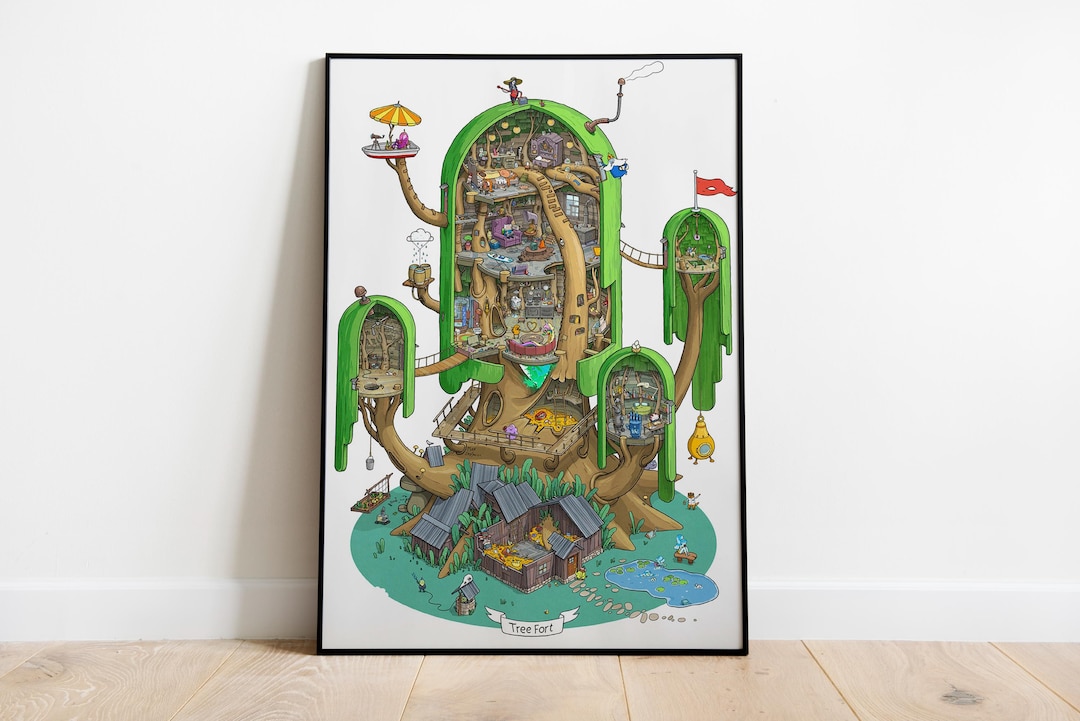 Adventure Time Treehouse Poster: Minimalist Retro Art Print - Etsy