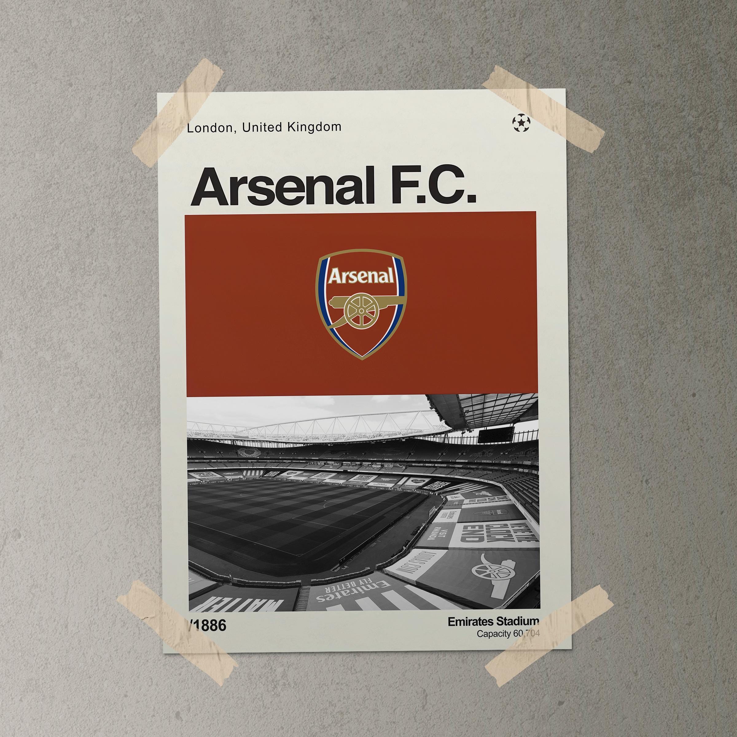 Arsenal Emirates Stadium Poster: Sports Bedroom Wall Art - Etsy