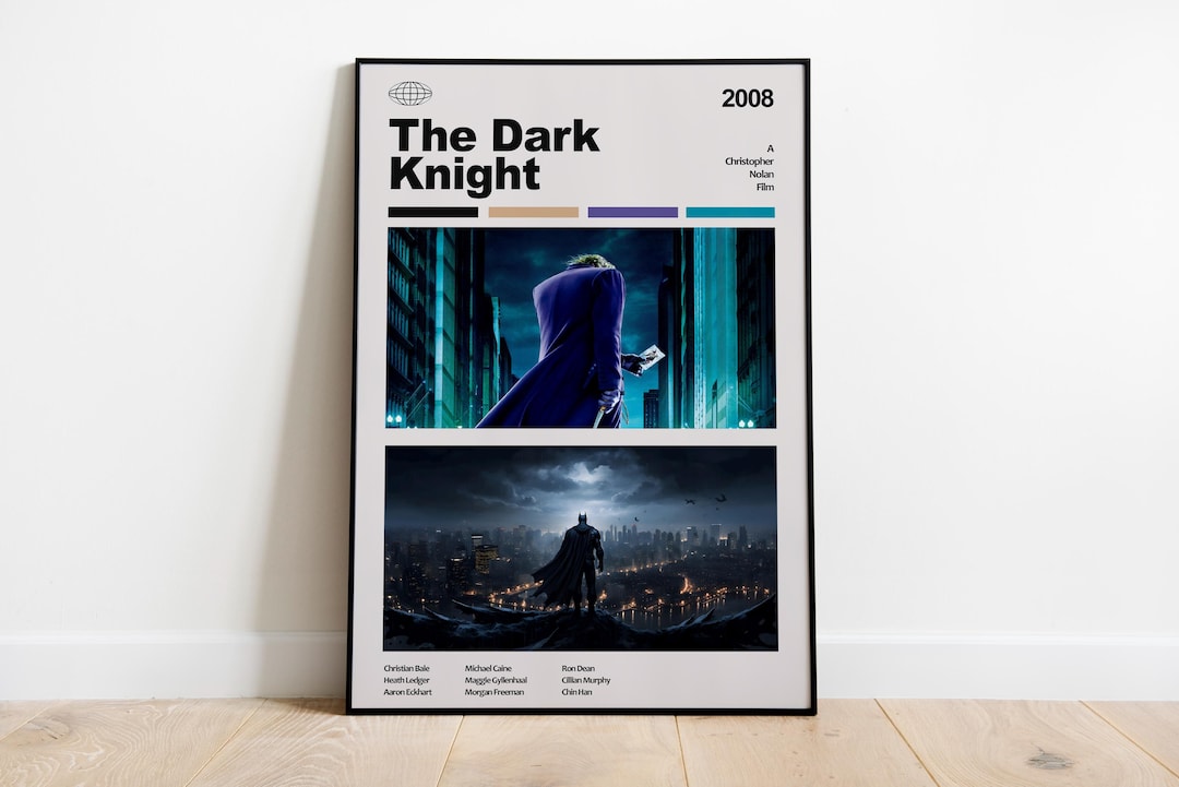 The Dark Knight Poster, the Dark Knight Print, Retro Poster, Minimalist ...
