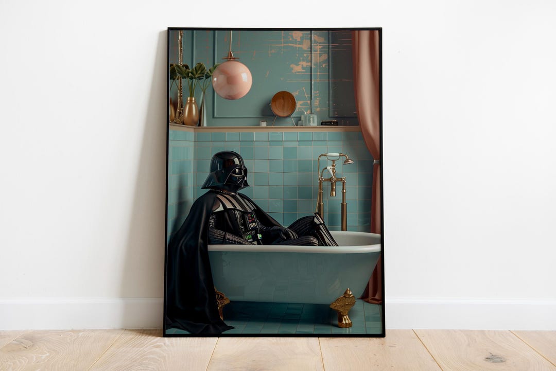 Darth Vader in Bathtub Art Print: Star Wars Movie Poster - Etsy