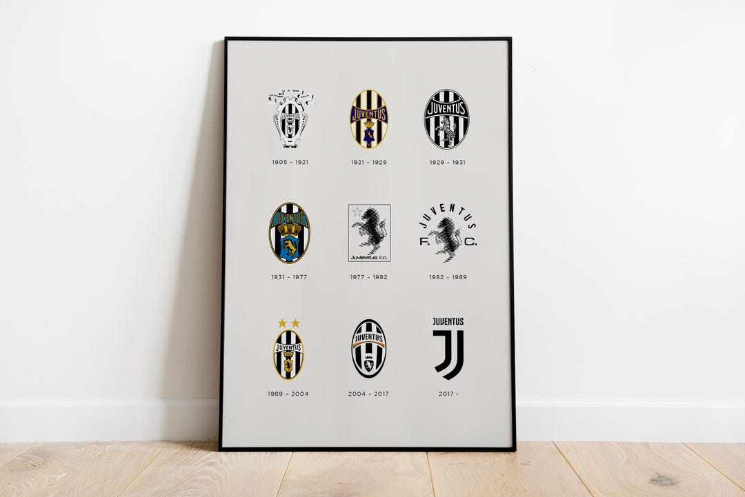 Juventus FC Logo Digital Poster, Football Posters, Soccer Print, Wall ...