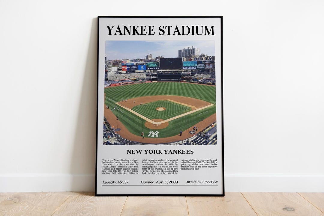 NY Yankees Poster, New York Yankee Stadium Poster, Sports Bedroom ...