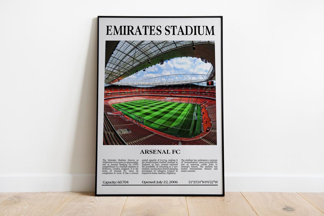 Emirates Stadium Poster: Arsenal Football Club Wall Art - Etsy