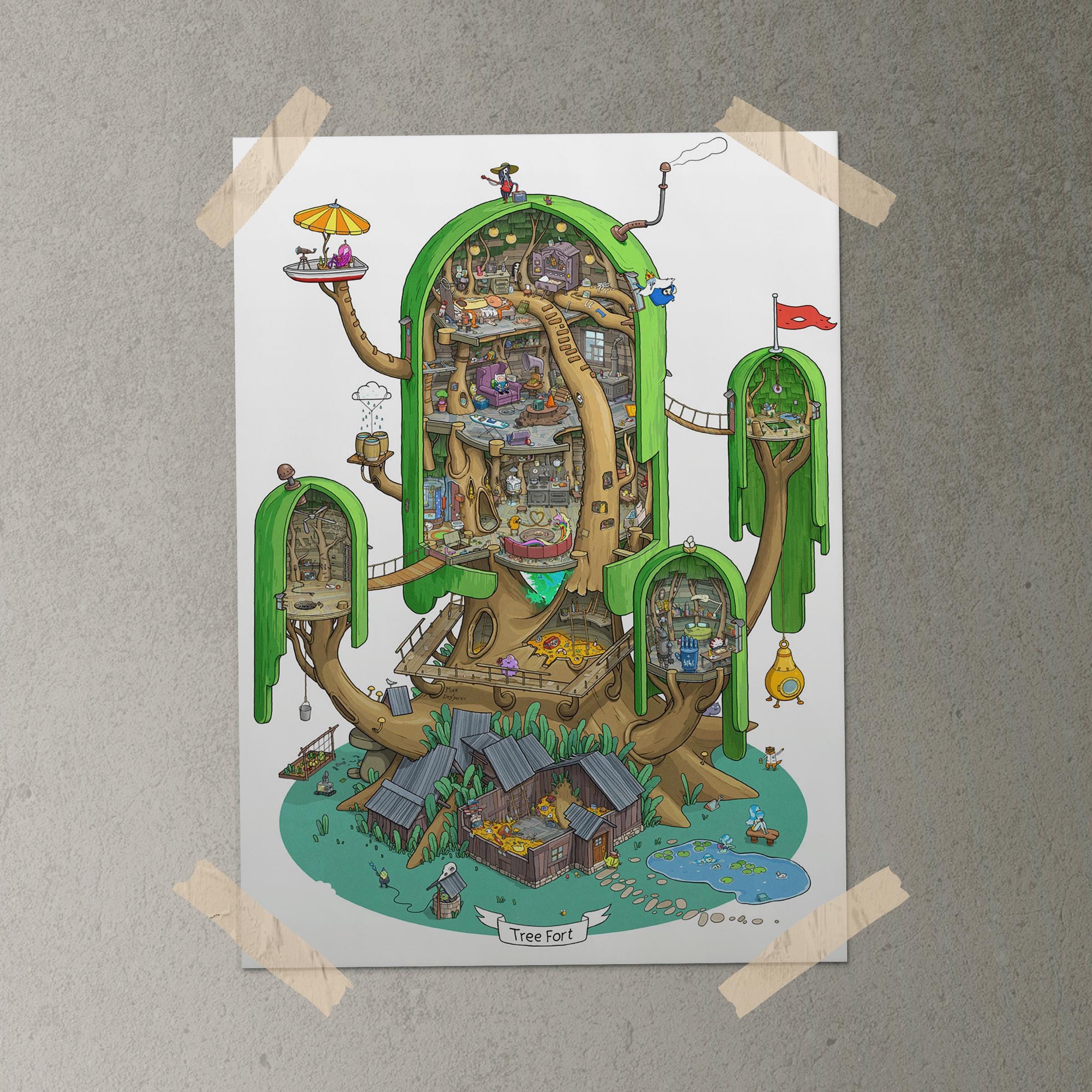 Adventure Time Treehouse Poster: Minimalist Retro Art Print - Etsy